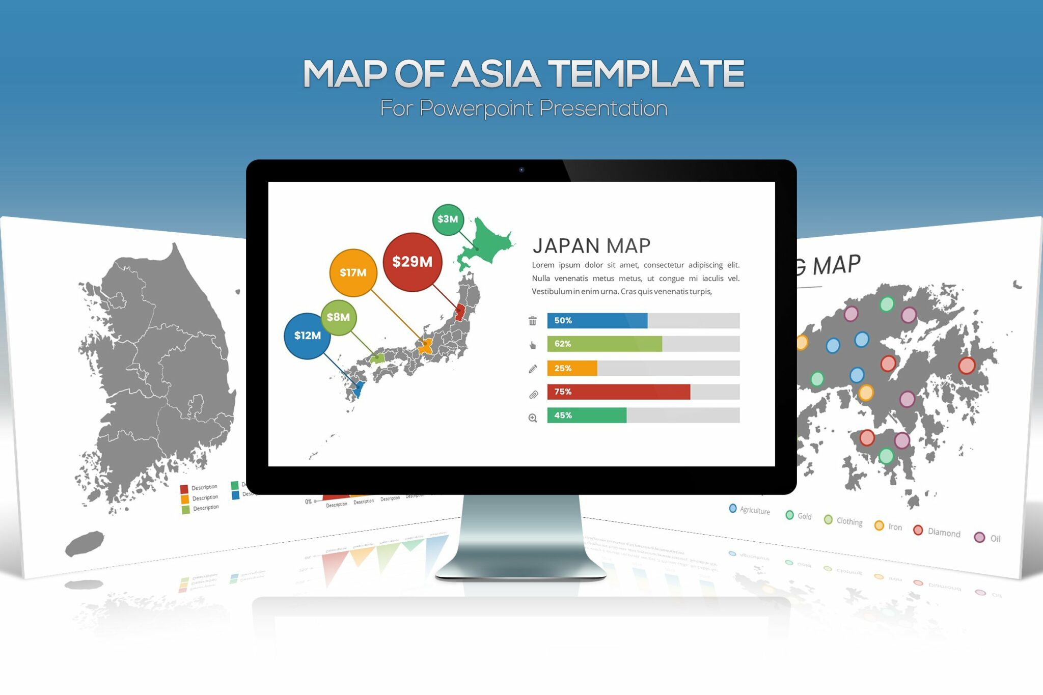 Asia Maps Powerpoint Template – MasterBundles