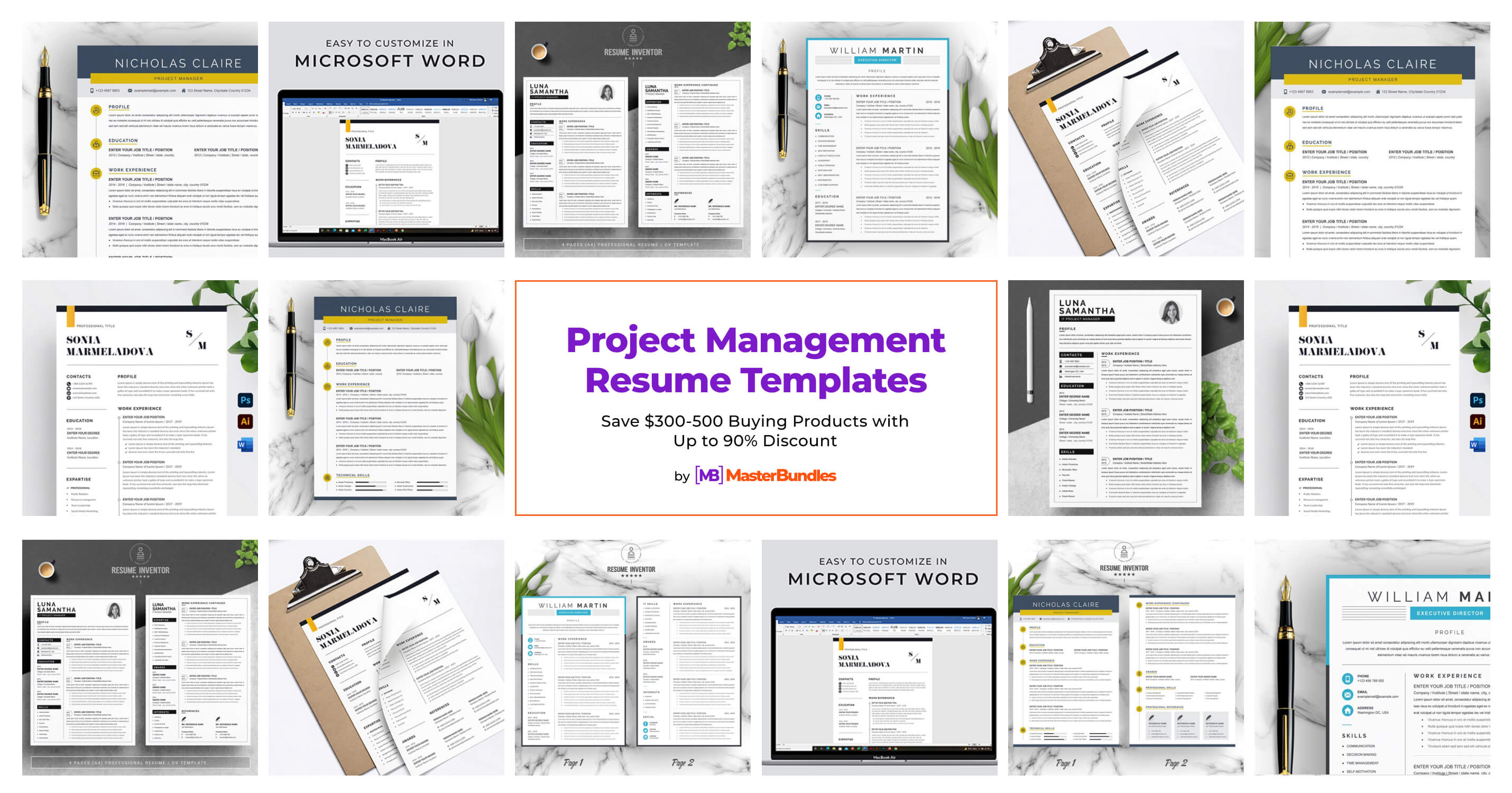 332+ Project Management Resume Templates 2025 - MasterBundles