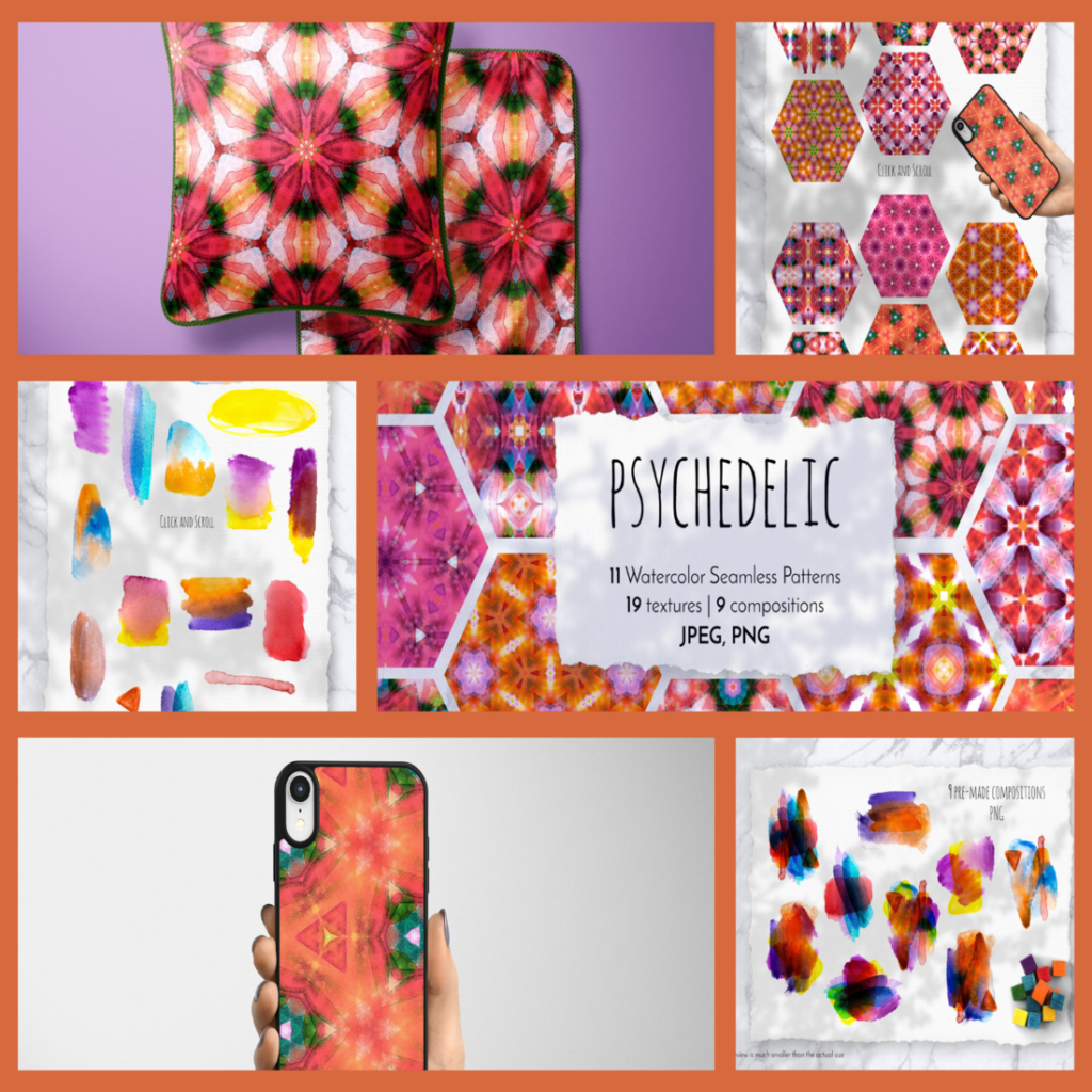 Psychedelic Watercolor Patterns – MasterBundles