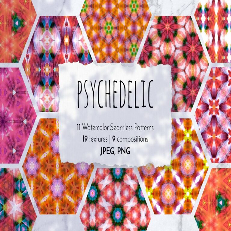 Psychedelic Watercolor Patterns – MasterBundles