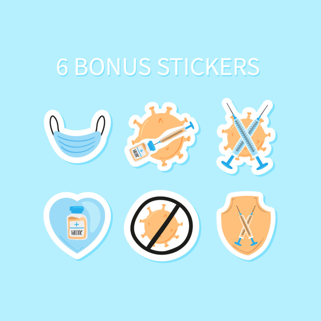 15 Vaccination stickers - MasterBundles