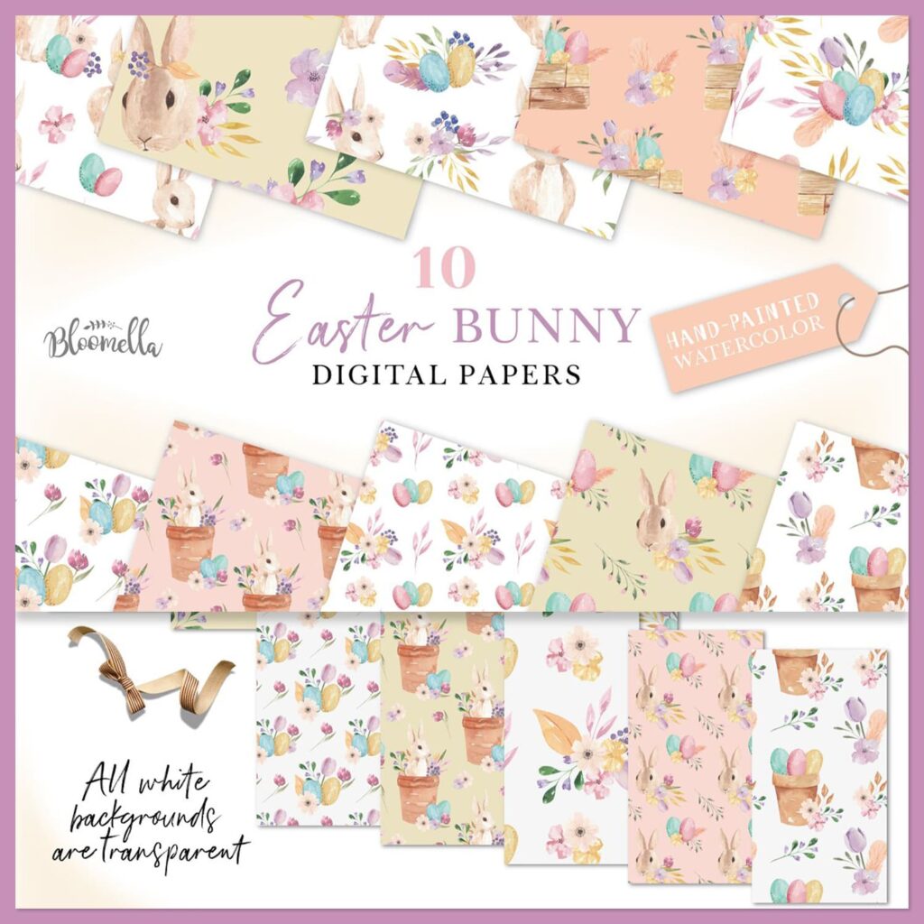 Easter Bunny Patterns Eggs Spring – MasterBundles