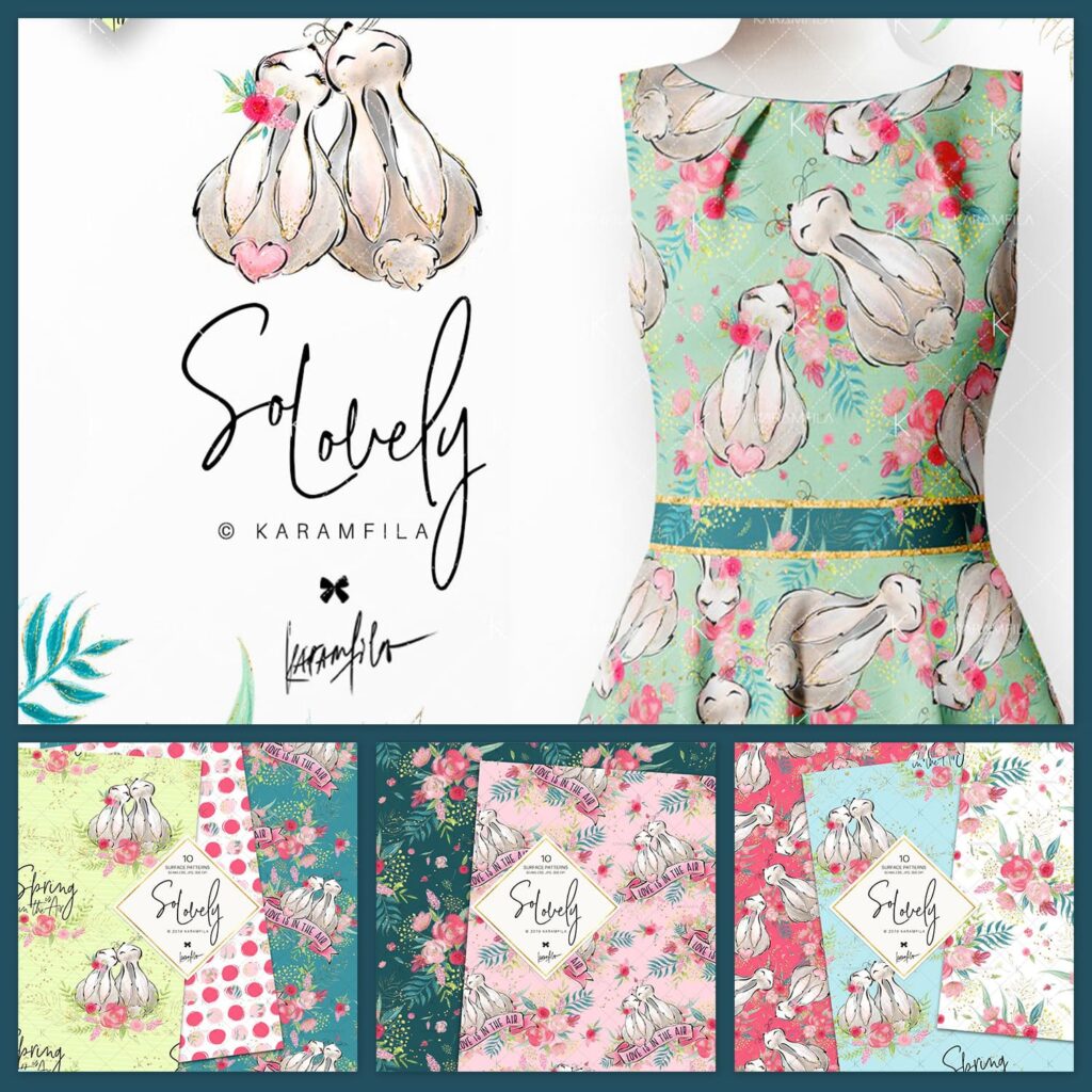 Spring Bunny Patterns – MasterBundles