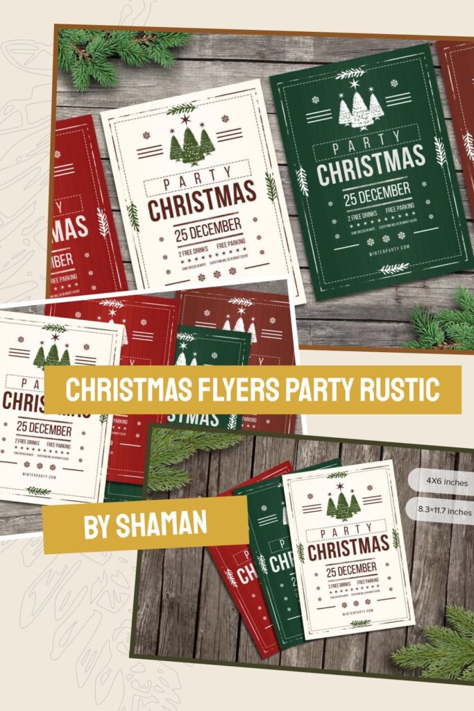 Christmas Flyers Party Rustic – MasterBundles