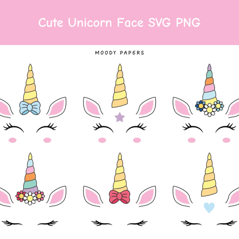 Unicorn Face SVG Files - MasterBundles