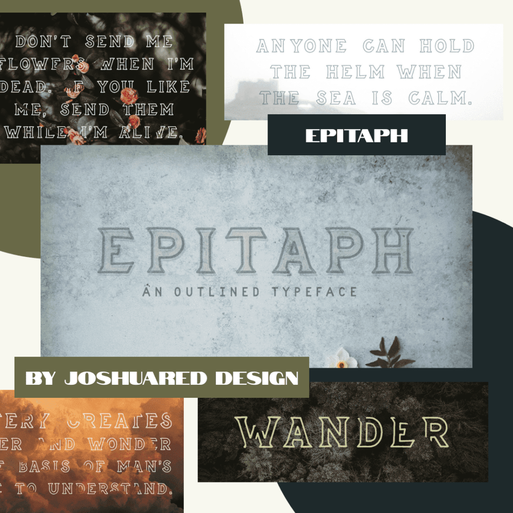 Epitaph Outlined Typeface – MasterBundles