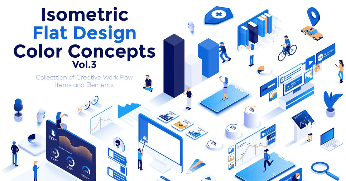 Modern Isometric Illustrations – MasterBundles