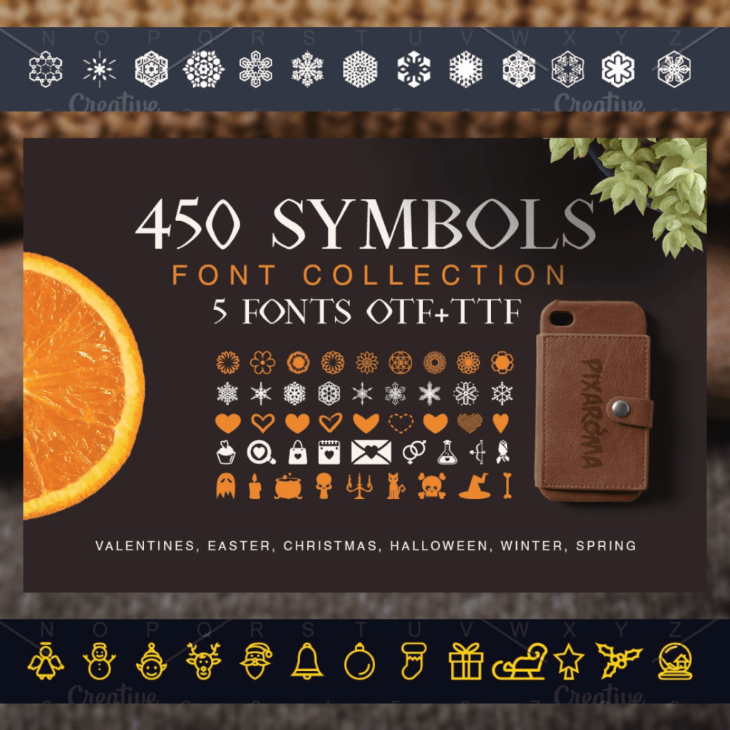 Symbols Font Collection - 450 Shapes – MasterBundles