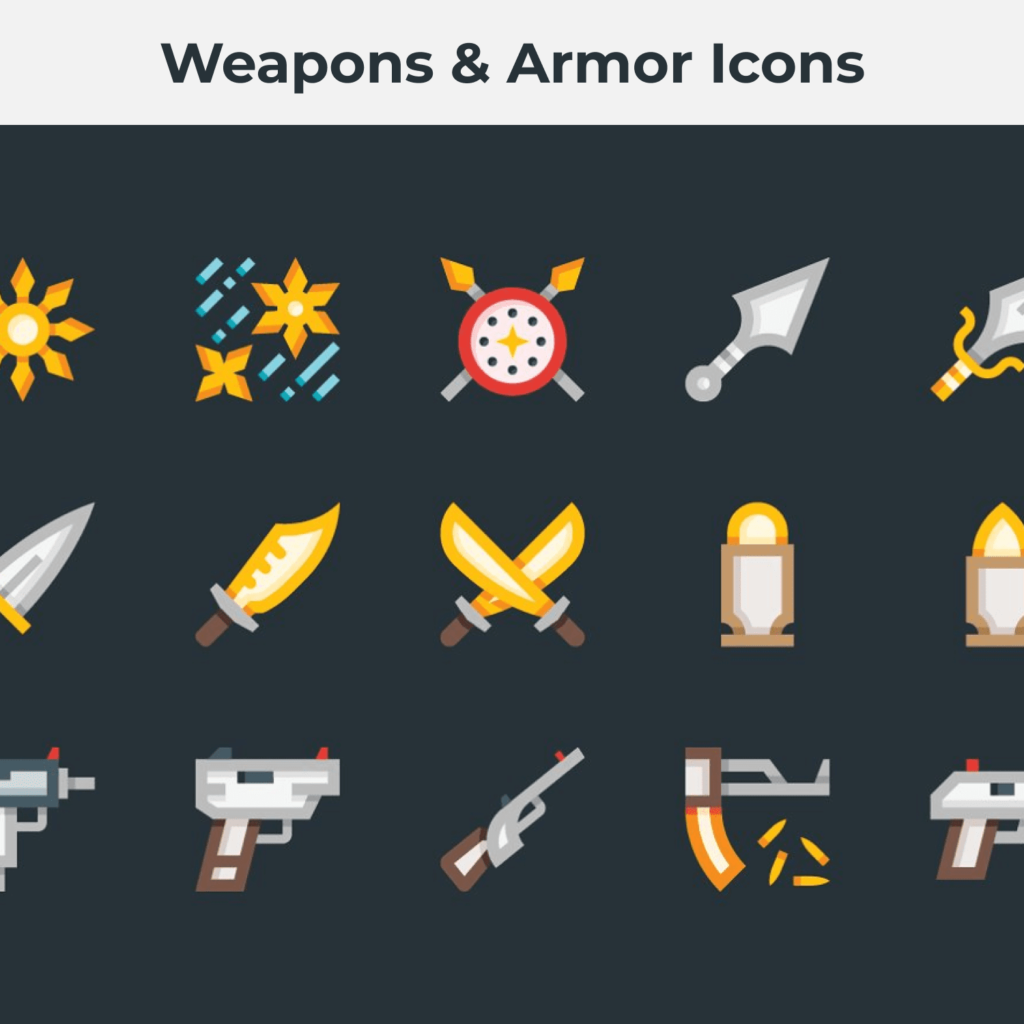 Weapons & Armor Icons – MasterBundles