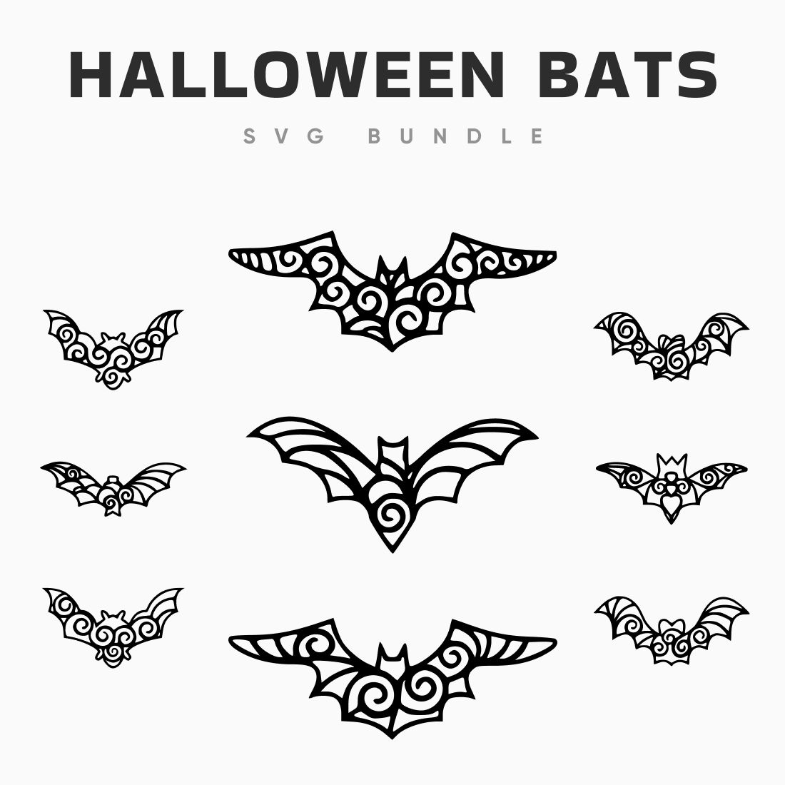 Decorative Halloween Bats SVG Set – MasterBundles
