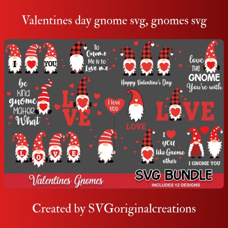 Valentines Day Gnome SVG, Gnomes SVG, Bundle SVG – MasterBundles