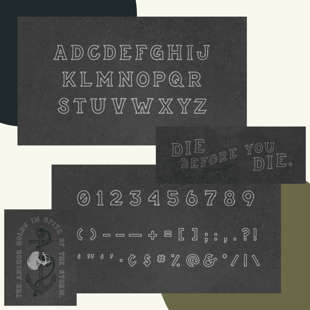 Epitaph Outlined Typeface – MasterBundles