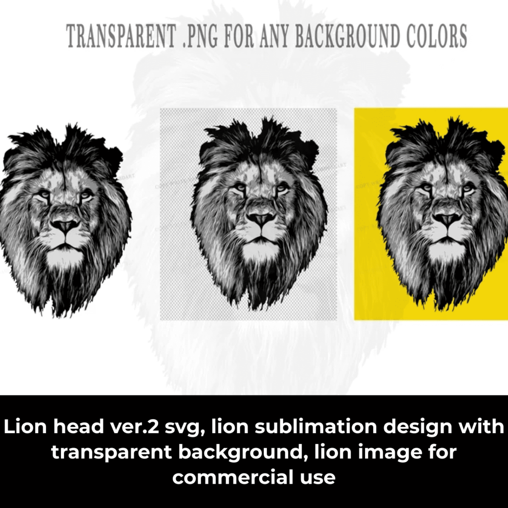 Lion Sublimation Design with Transparent Background – MasterBundles