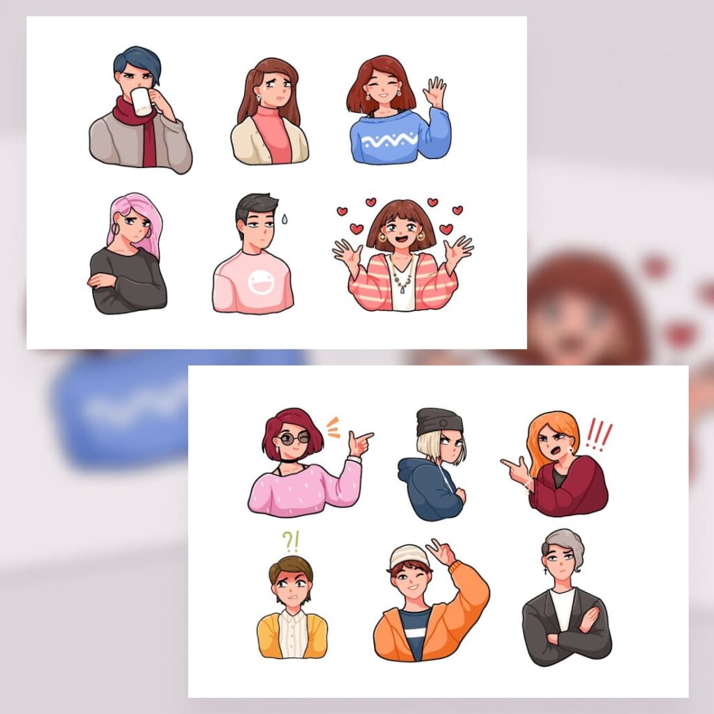 Modern Anime Characters Portraits – MasterBundles