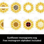 Sunflower Monograms SVG, Free Monogram Alphabet Included – MasterBundles