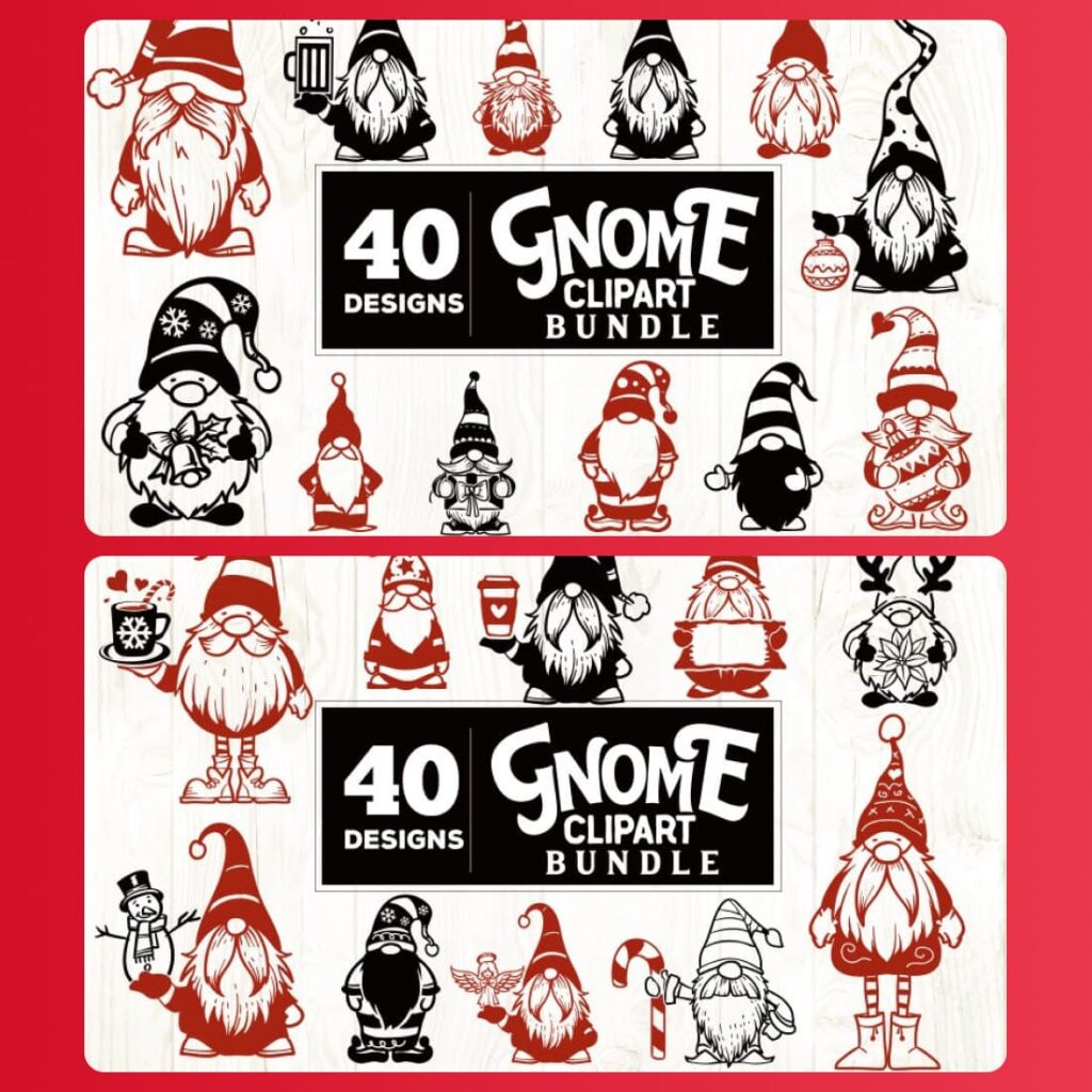 Christmas Gnomes SVG Bundle Gnome Clipart SVG 40 Designs – MasterBundles