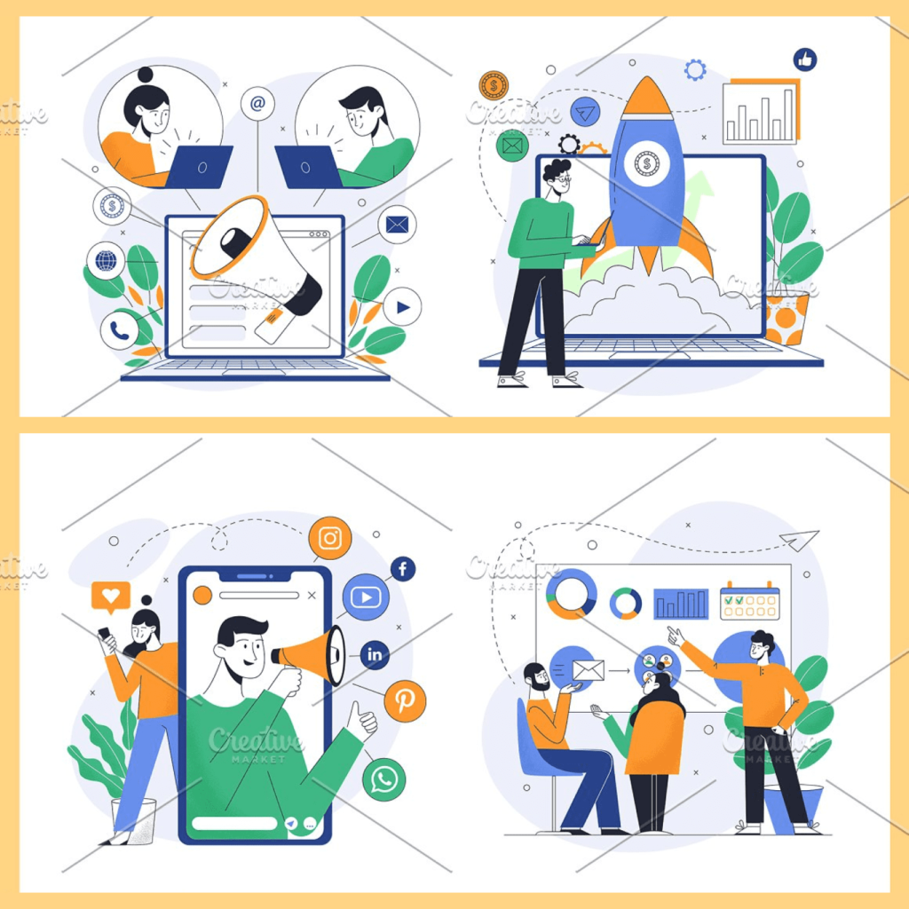 24 Marketing Doodle Concepts – MasterBundles