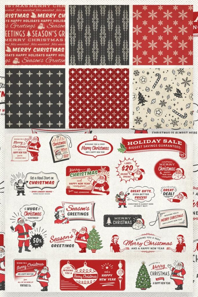 Retro Christmas Labels vol.1 – MasterBundles