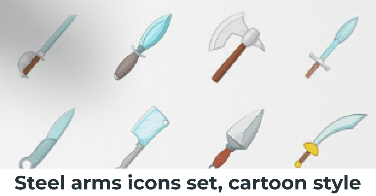 Steel Arms Icons Set, Cartoon Style – MasterBundles
