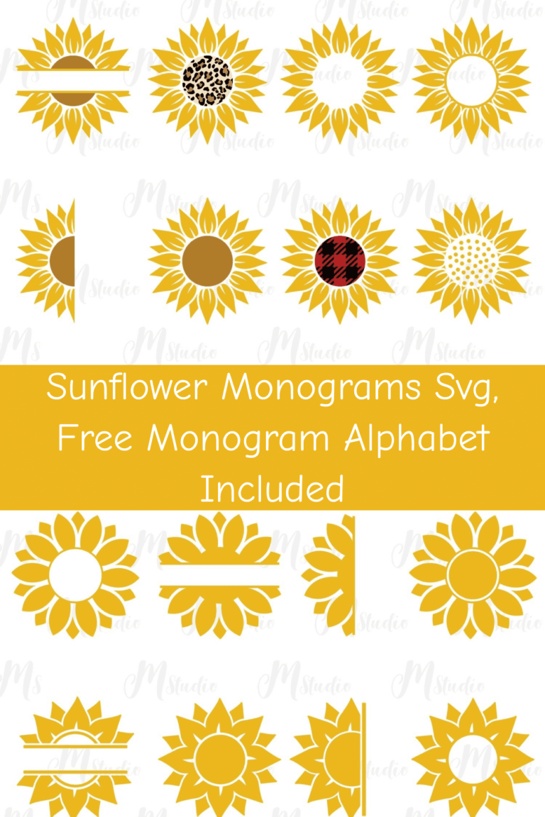 Sunflower Monograms SVG, Free Monogram Alphabet Included – MasterBundles