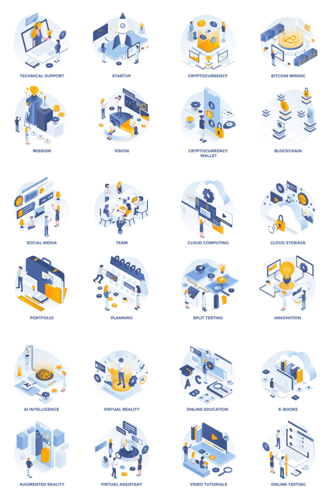 Set of Modern Isometric Concepts – MasterBundles