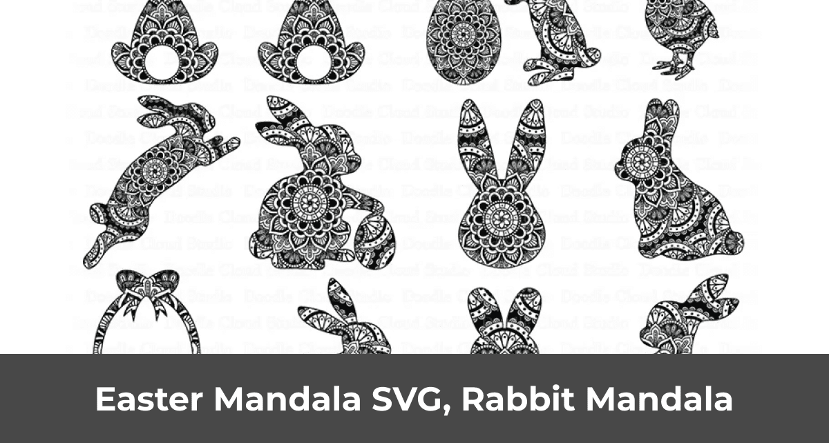 Easter Mandala SVG, Rabbit Mandala – MasterBundles