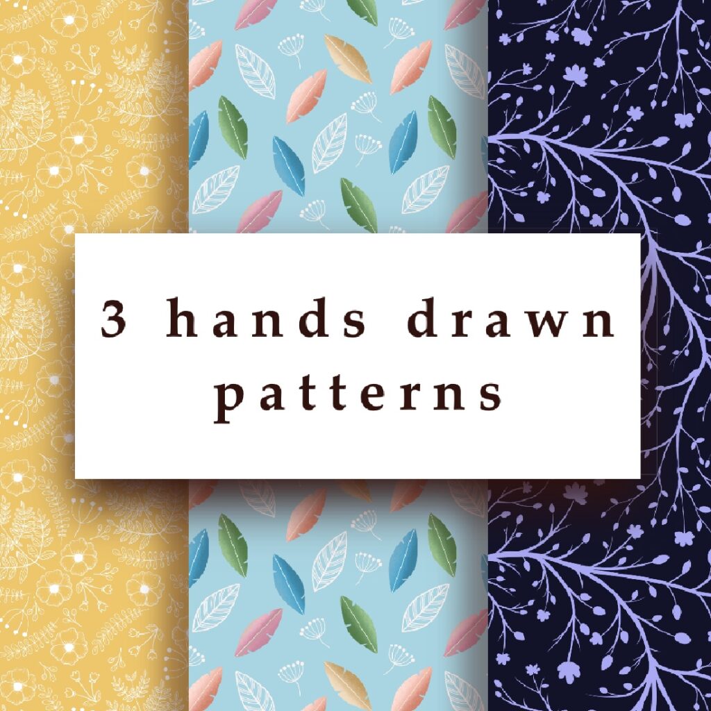 3 hands drawn patterns - MasterBundles