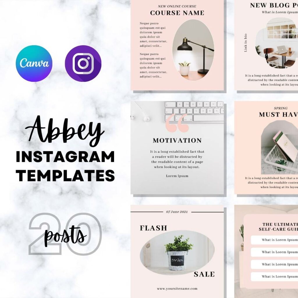 Abbey Instagram Post Templates - MasterBundles