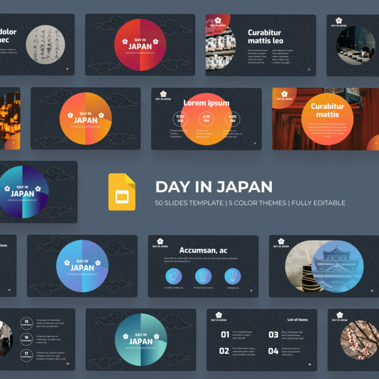 Day in Japan Presentation Template: 50 Slides PPTX, KEY, Google Slides ...