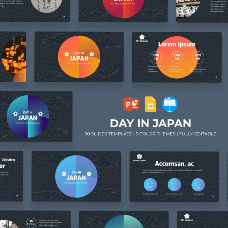 Day in Japan Presentation Template: 50 Slides PPTX, KEY, Google Slides ...