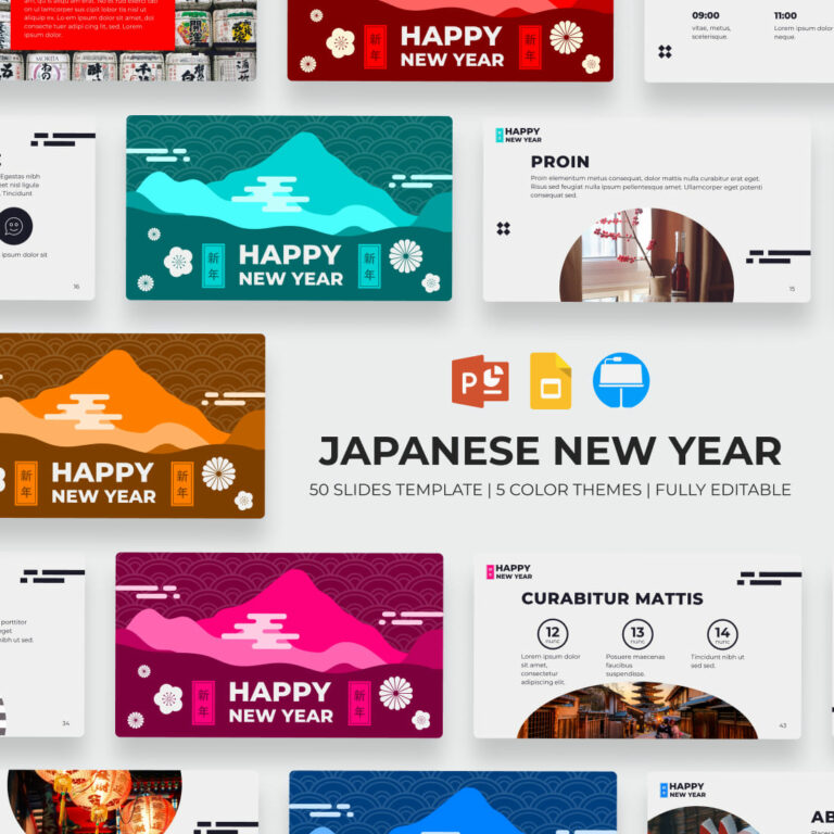 Huge Japanese Presentation Bundle: 300 Slides PPTX, KEY, Google Slides ...