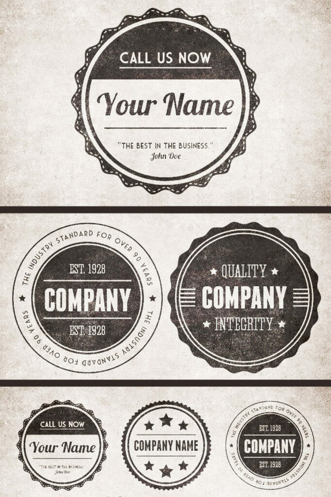 Vintage Circular Badges Vector Pack – MasterBundles