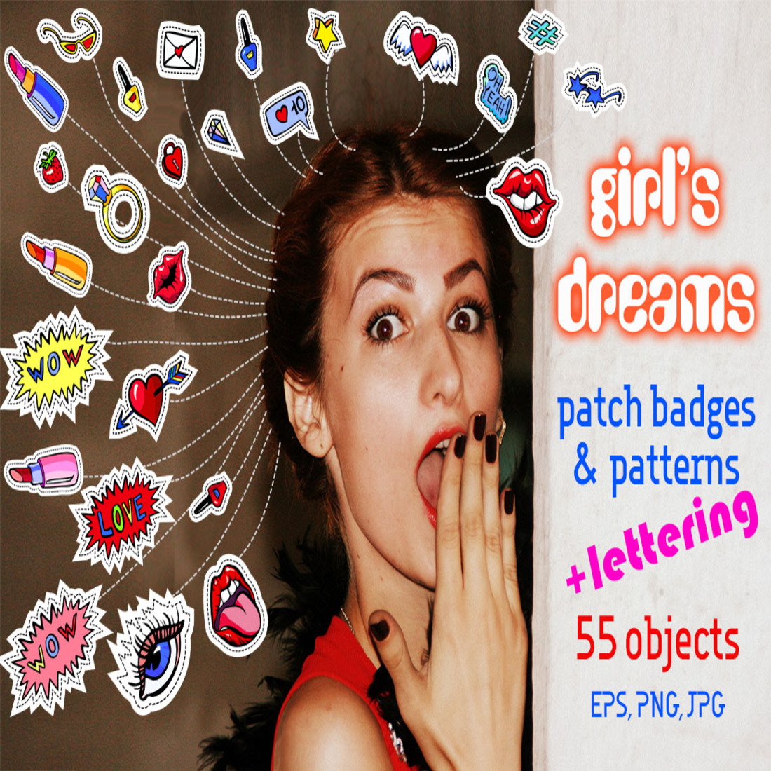 Girls Fashion Patches & Patterns – MasterBundles