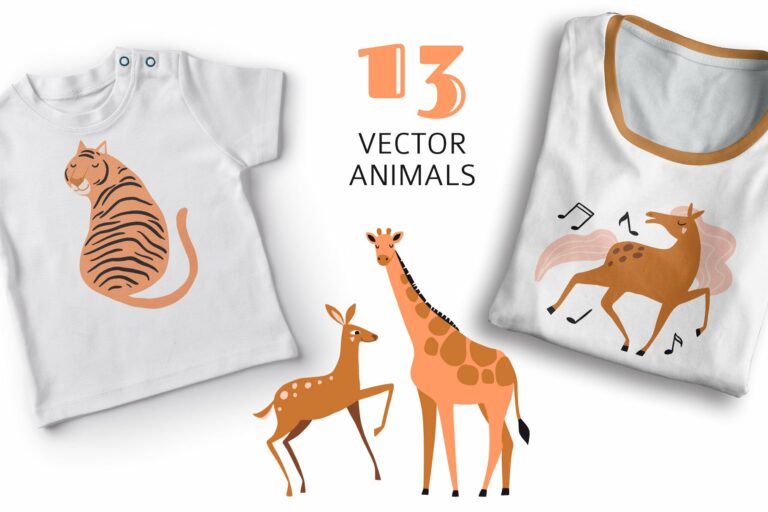 Cartoon Zoo Elements & Patterns – MasterBundles