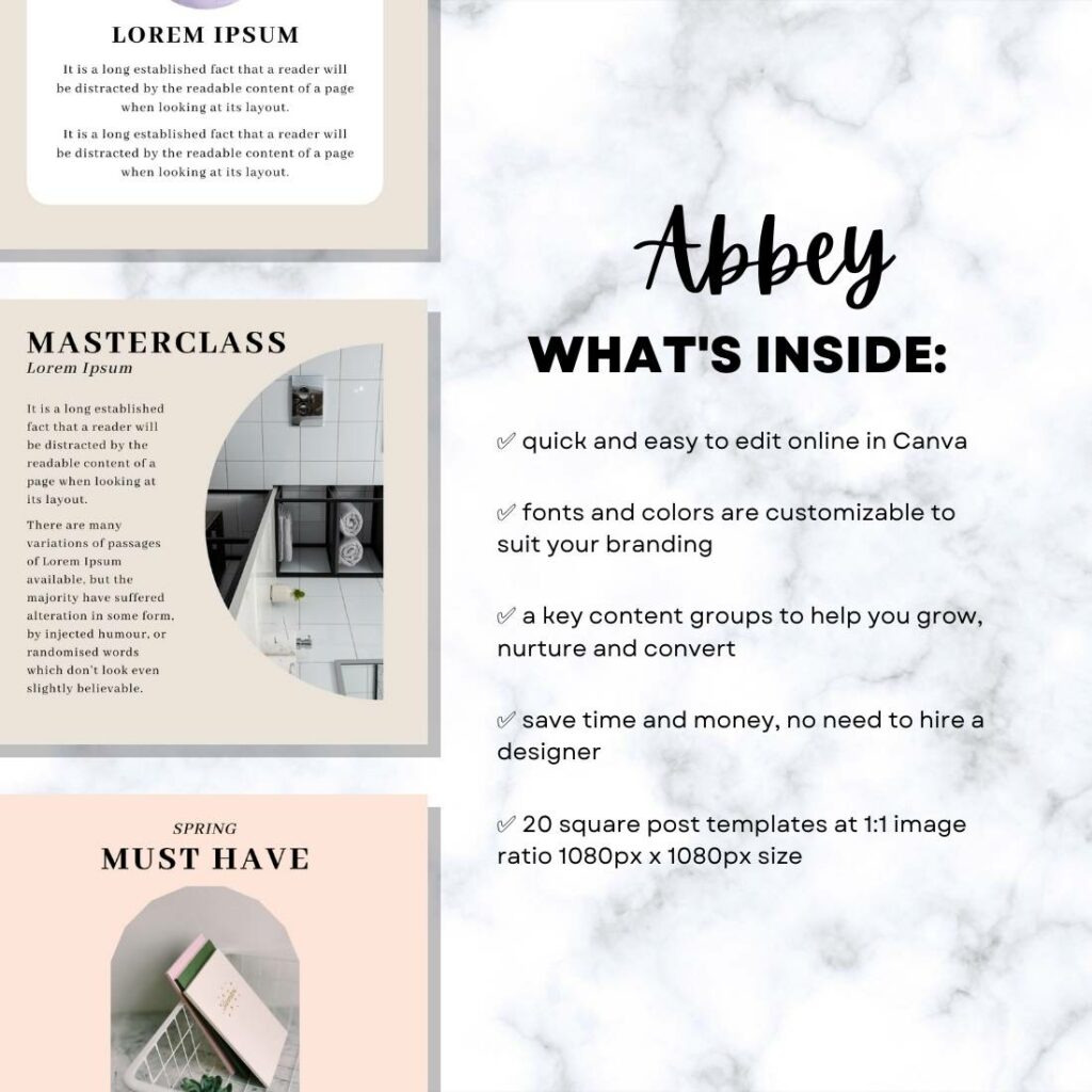 Abbey Instagram Post Templates - MasterBundles