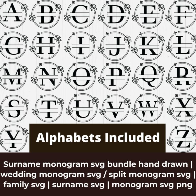 Family Name Monogram SVG Bundle Hand Drawn – MasterBundles