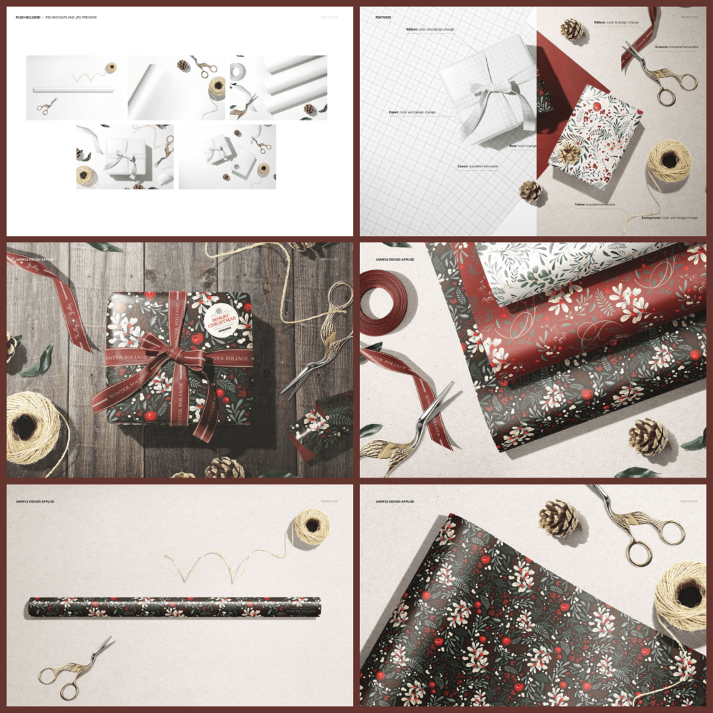 Christmas Wrapping Paper Mockup Set – MasterBundles