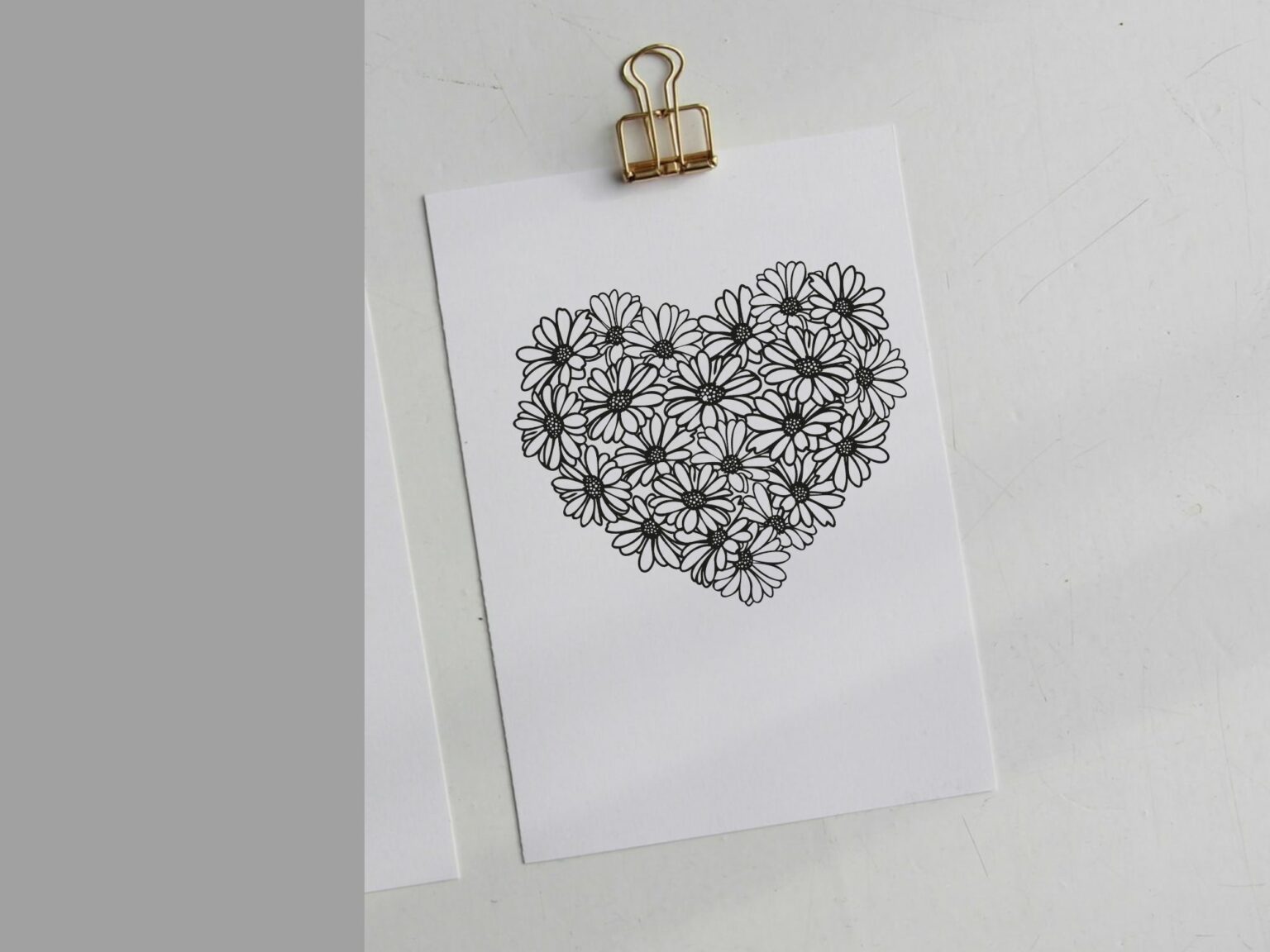 Valentine flower heart with daisy svg - MasterBundles