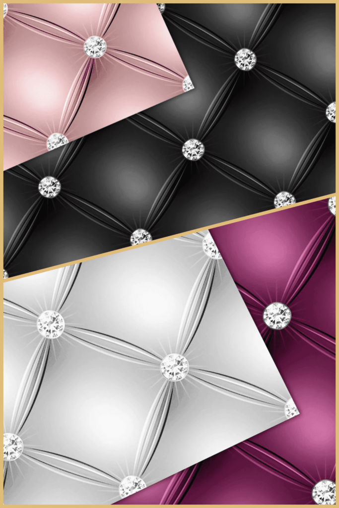 Diamond Tufted Digital Paper - Luxury Quilted Backgrounds | Master Bundles
