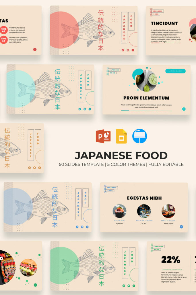 Huge Japanese Presentation Bundle: 300 Slides PPTX, KEY, Google Slides ...