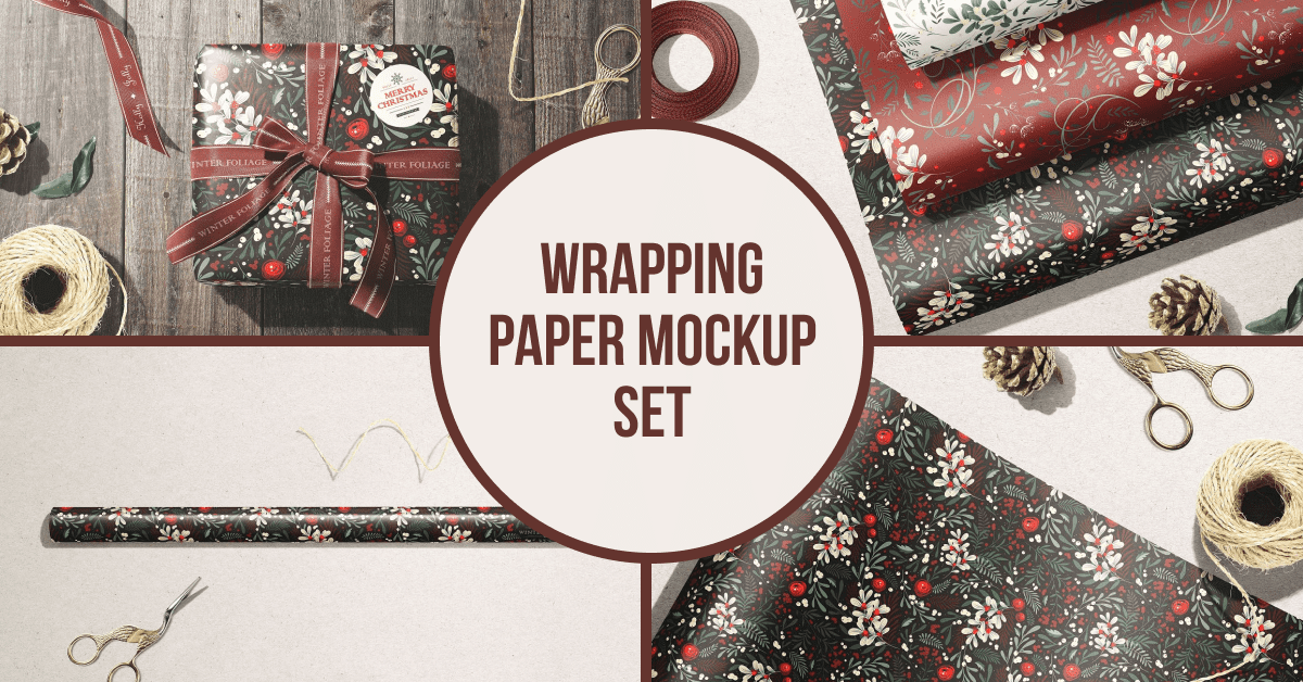 Christmas Wrapping Paper Mockup Set – MasterBundles