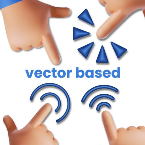 3d hand click icons vector design - only $11 - MasterBundles