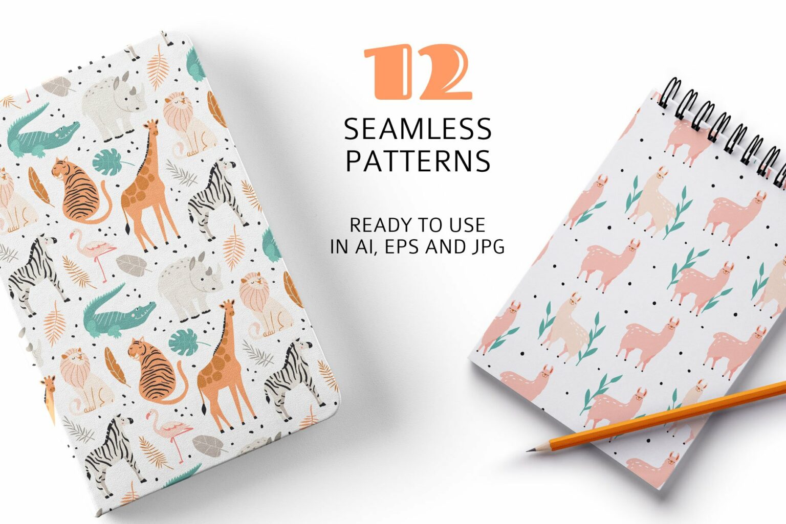 Cartoon Zoo Elements & Patterns – MasterBundles