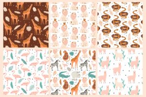 Cartoon Zoo Elements & Patterns – MasterBundles
