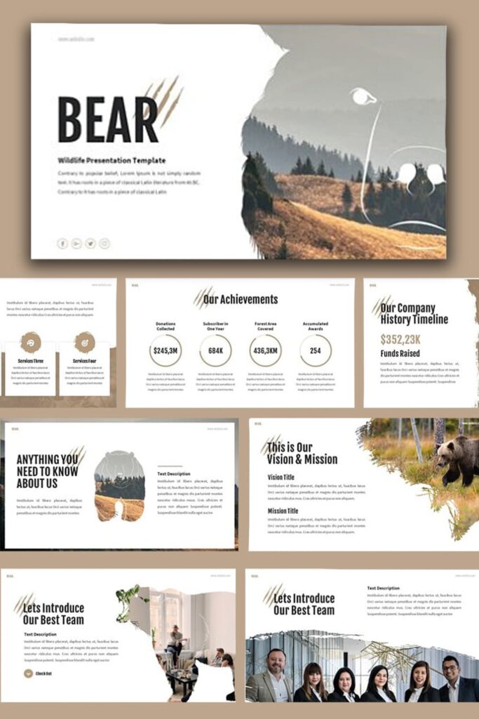 Bear - Wildlife Powerpoint Template – MasterBundles