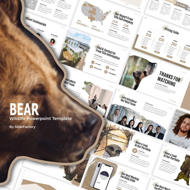 Bear - Wildlife Powerpoint Template – MasterBundles