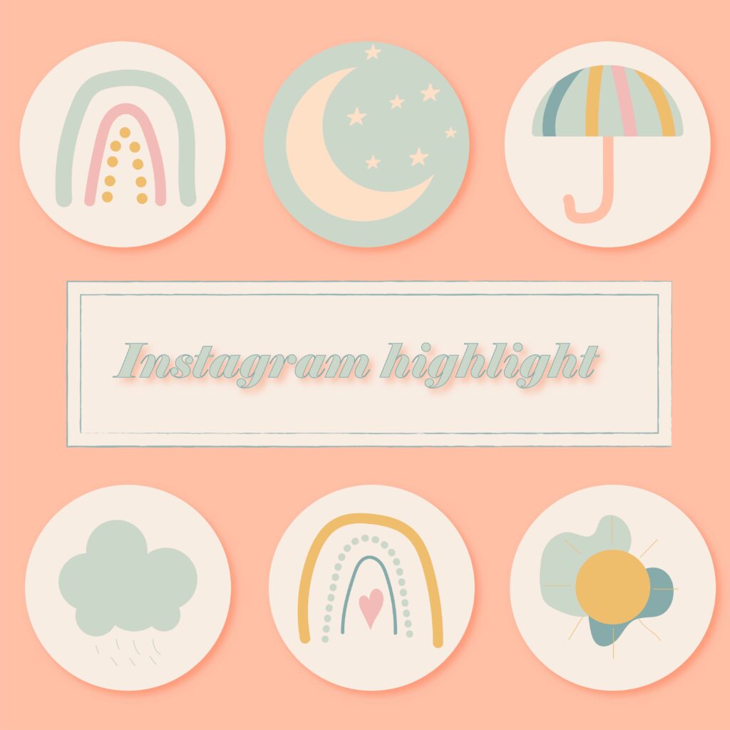 A set of 18 cute covers for trending Instagram stories - MasterBundles
