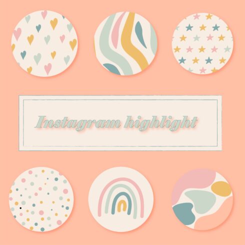 A set of 18 cute covers for trending Instagram stories - MasterBundles