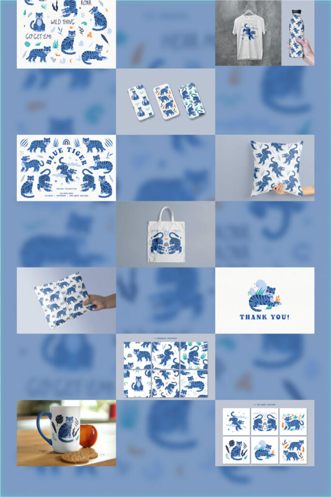 Blue Tiger | Vector Collection – MasterBundles