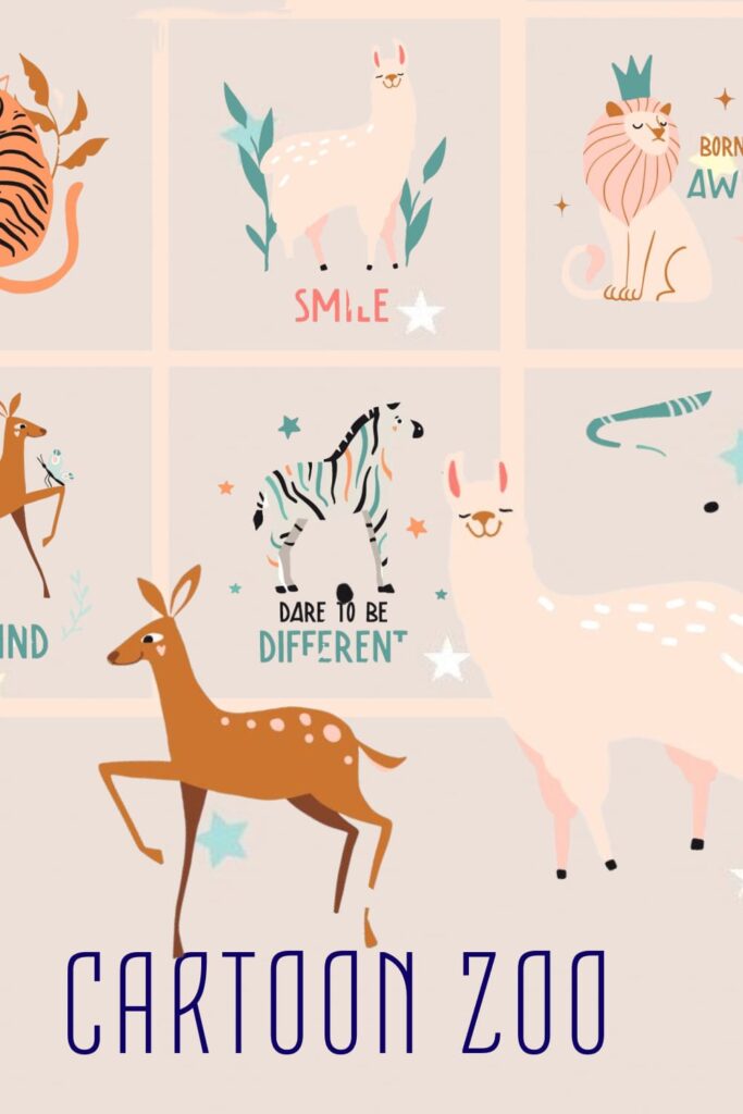 Cartoon Zoo Elements & Patterns – MasterBundles